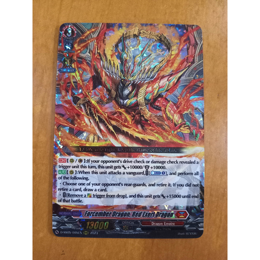 CFV Forcember Dragon, Red Exert Dragon RRR D-SS05 Cardfight Vanguard English Dragon Empire ...