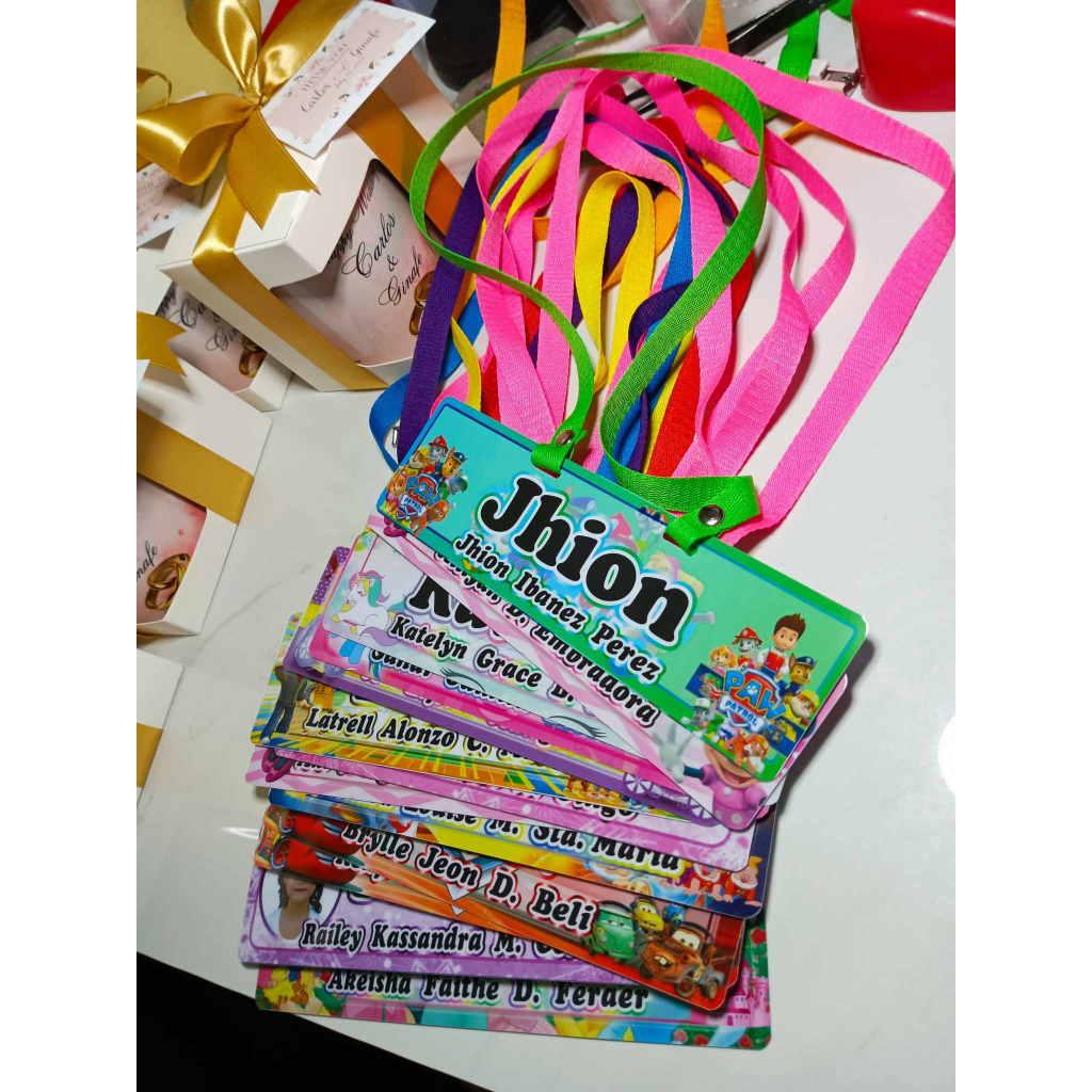 AVL's Customized PVC Name tags w/ Lace (Back to back print) | Shopee ...