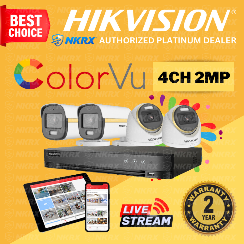 Hikvision Colorvu Kit with Audio 4CH 2MP CCTV Package 1080p | Mobile ...