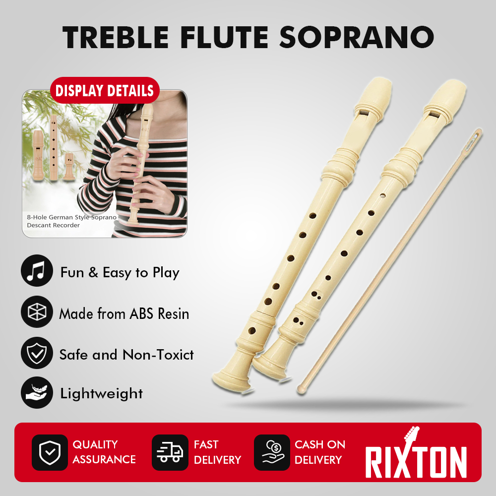 RIXTON Professional Flute Sound ABS Non Toxic Six/Eight Hole Treble ...