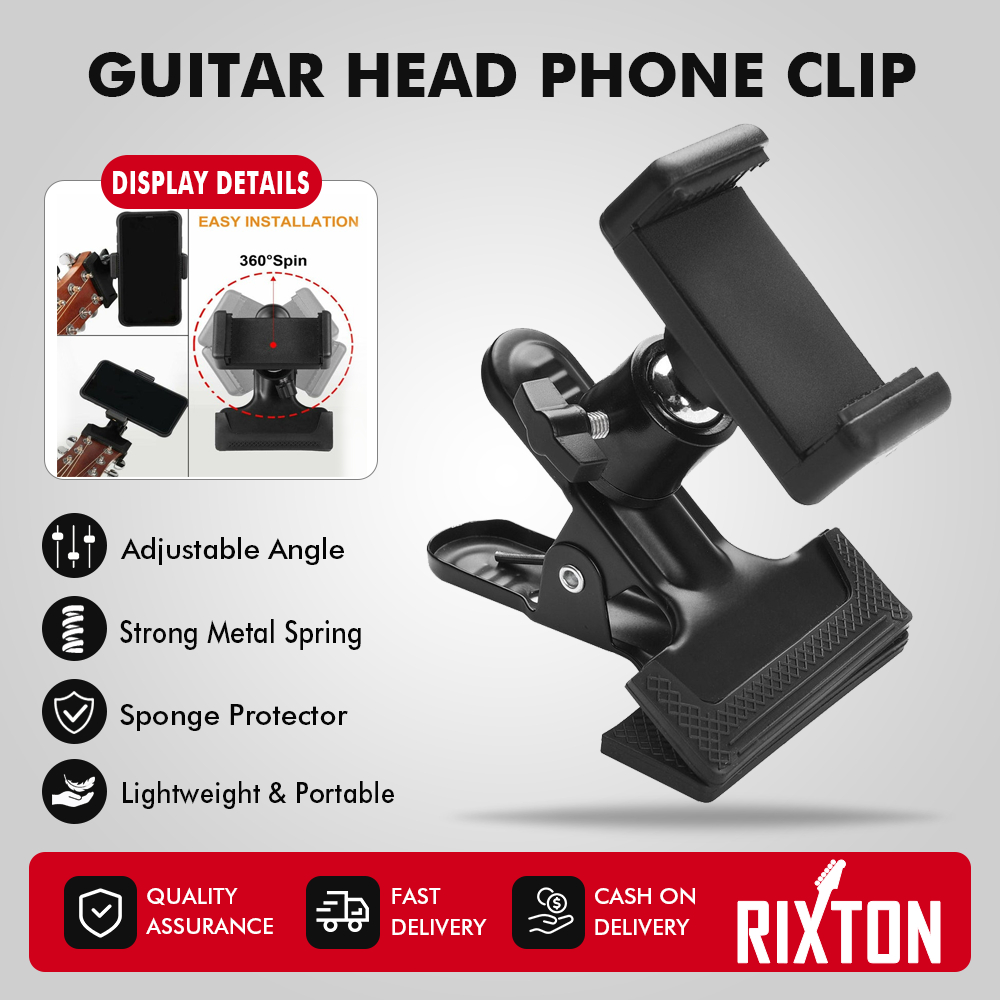 RIXTON Head Phone Clip Guitar Mobile Holder Bracket for Guitar Bass and ...