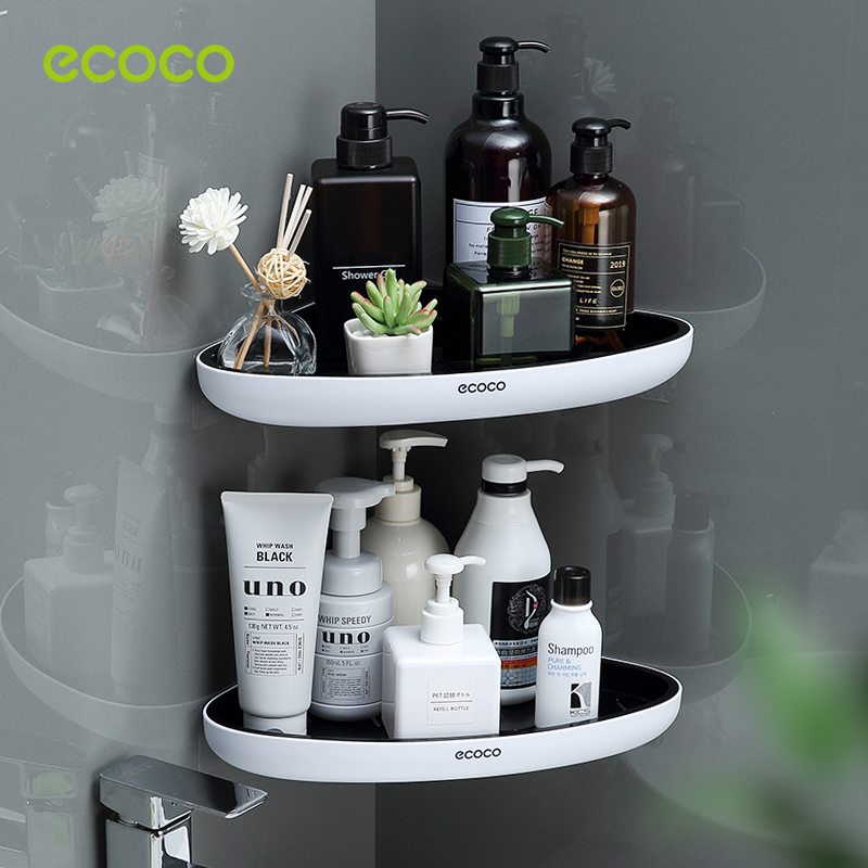 Ecoco Bathroom Shelf Organizer Wall Mounted Corner Shelves No Drill ...