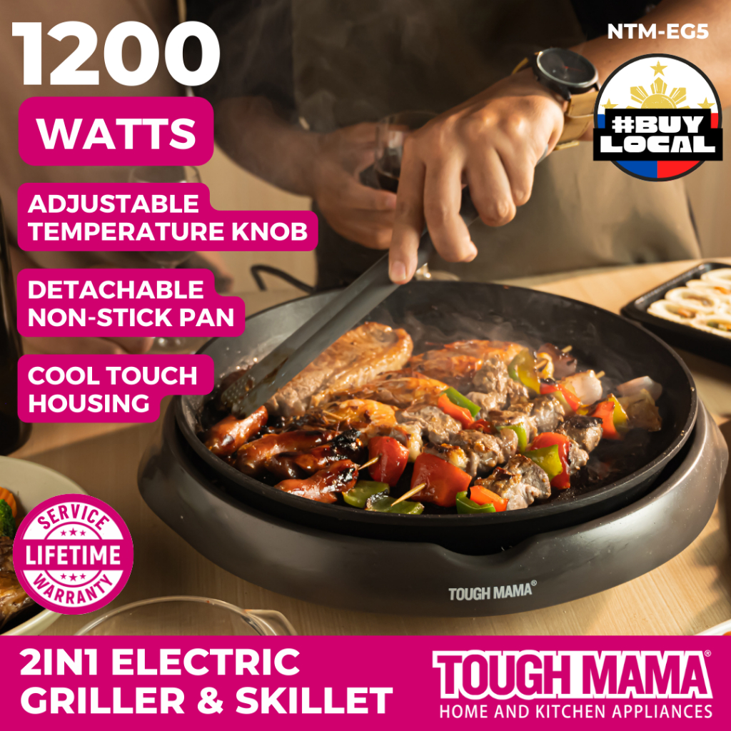 Tough Mama Electric NTM-EG5 2in1 Griller and Skillet Round Black ...