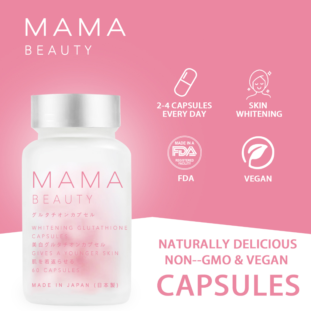 MAMA BEAUTY Whitening Capsule Glutathione with Collagen Reduce Black ...