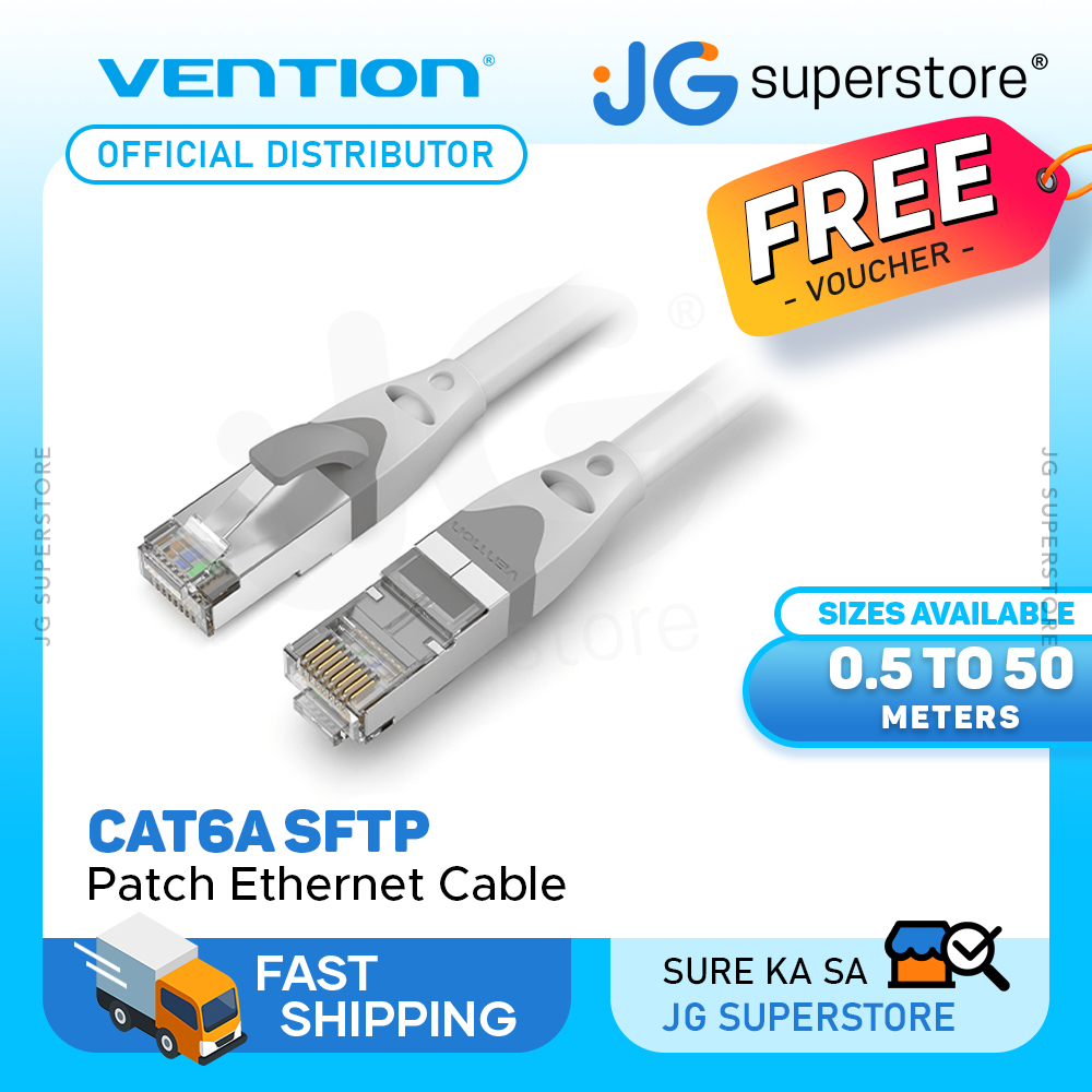 Vention 10m - 50m Cat6A STFP Patch Ethernet LAN Cable Gray w/ 10Gbps High-Speed RJ45 | Shopee ...