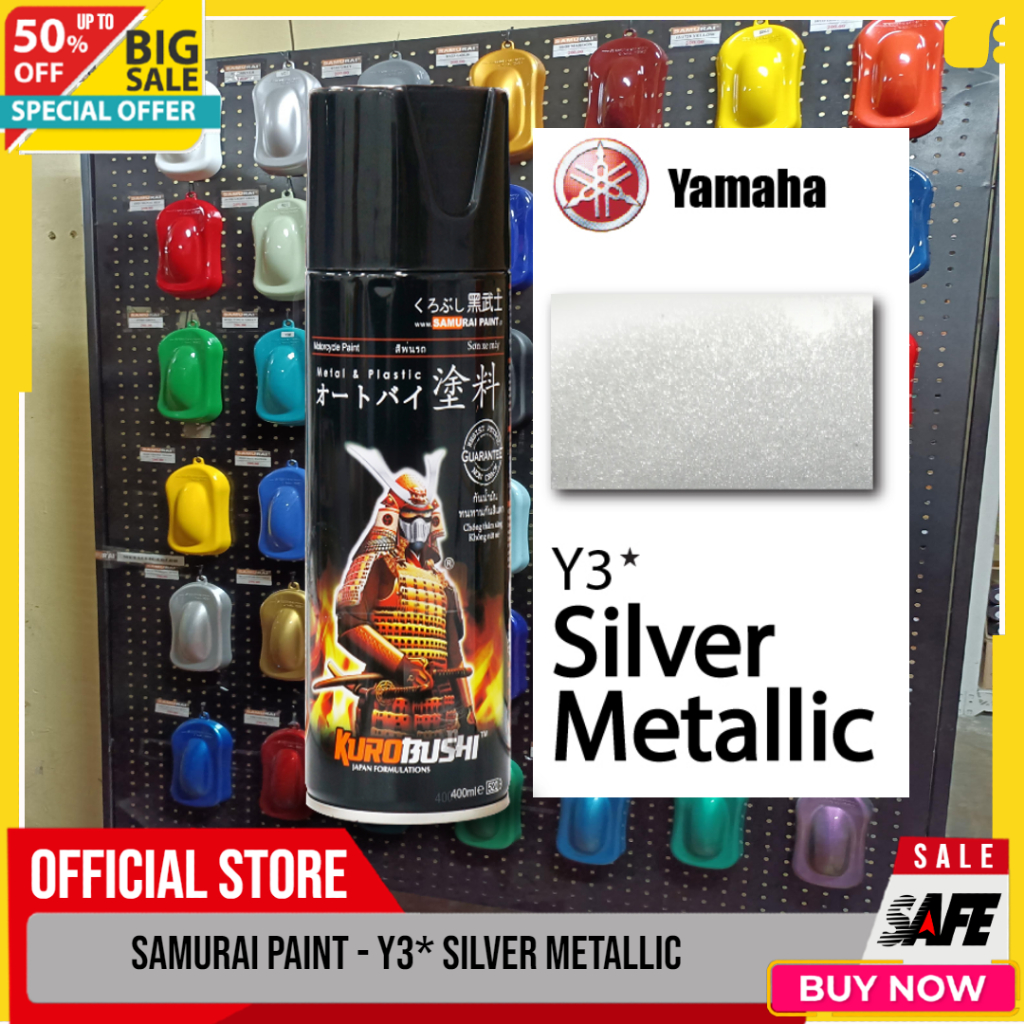 SAMURAI Y3 Silver Metallic (Yamaha Color) Spray Paint 400ml | Shopee ...