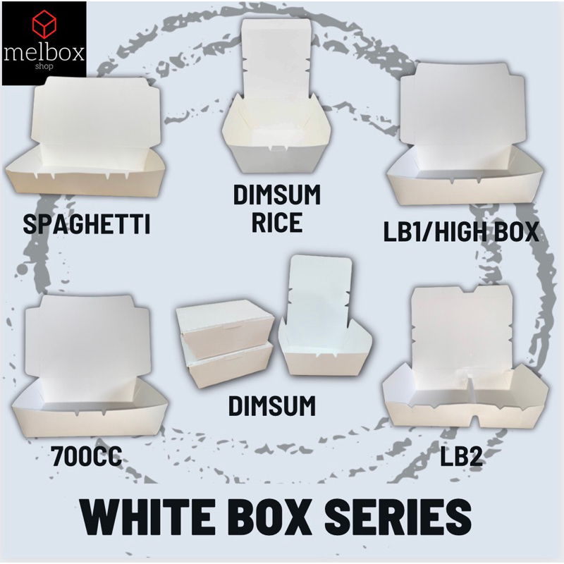 [50 pcs] Disposable White Box Series Spaghetti 880cc Chicken 1500cc ...