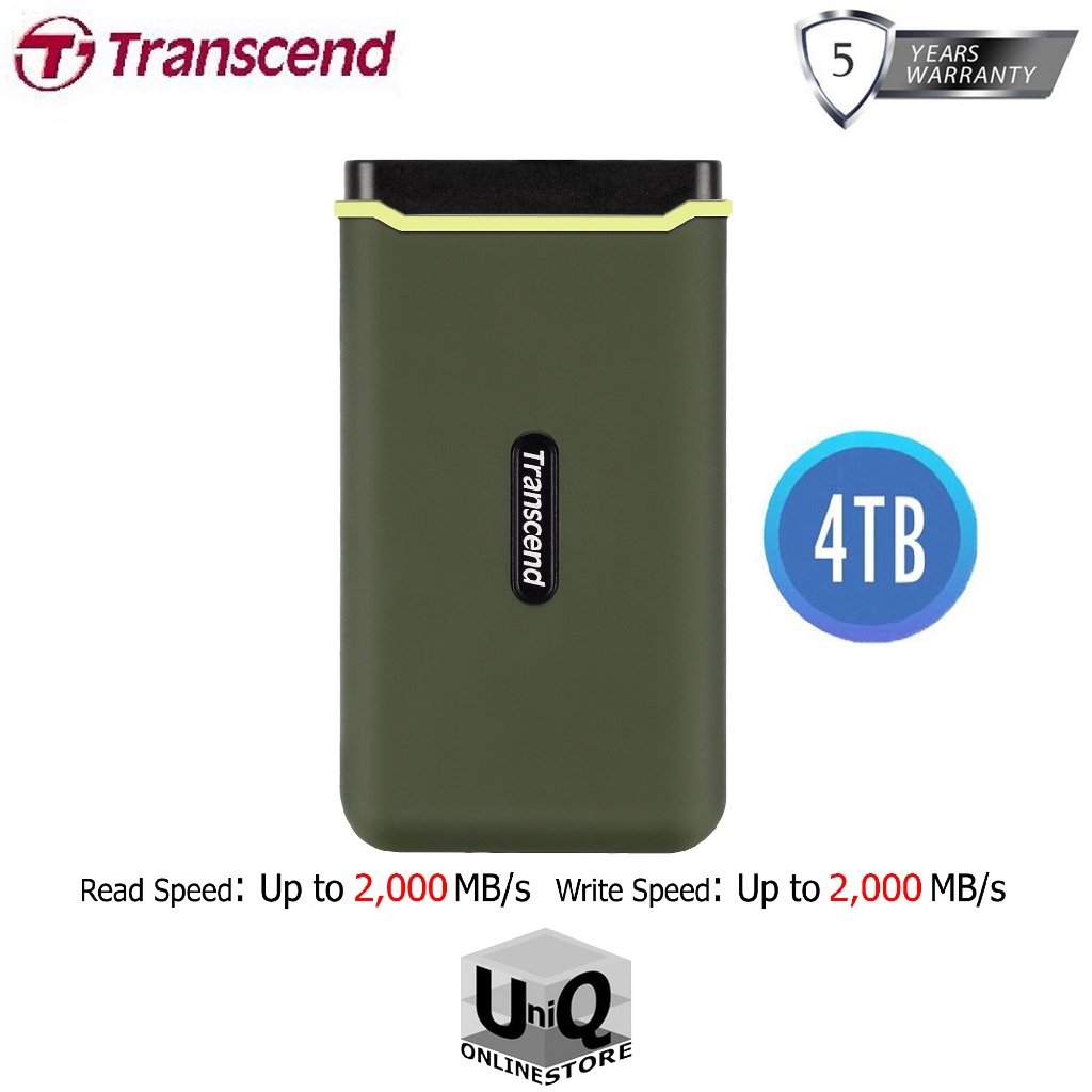 Transcend SSD Portable 4TB ESD380C USB 3.2 Gen 2x2 (Military Green ...