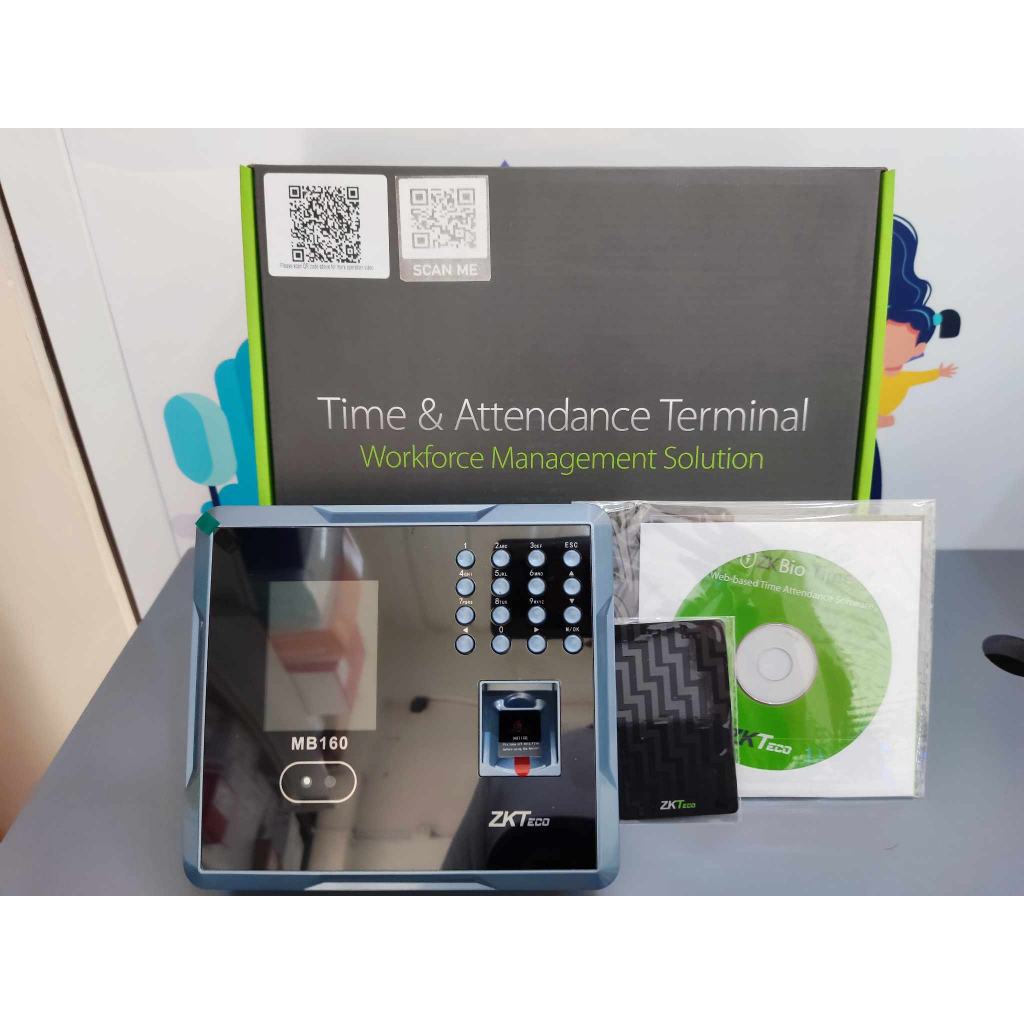 ZKTECO MB160 fingerprint and face recognition technologies. It supports ...