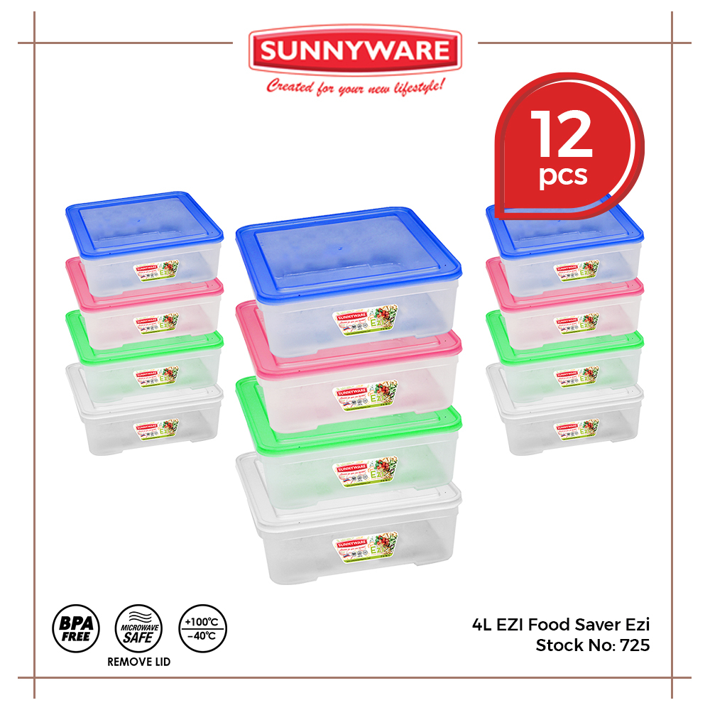 12pcs 4L EZI Food Saver Keeper Storage Container [Sunnyware 725 ...