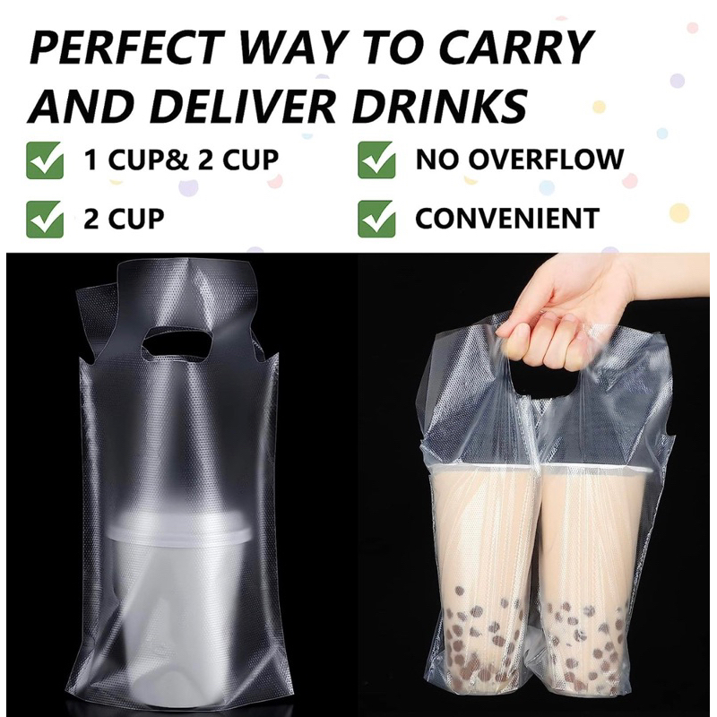Milk Tea Take Out Plastic Bag 100 pcs | Shopee Philippines