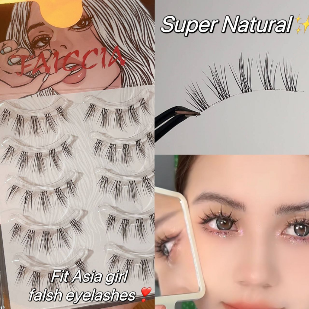 Fun Live Cool Girl 5/1Pair Faiccia 3D Soft Eyelashes Transparent ...