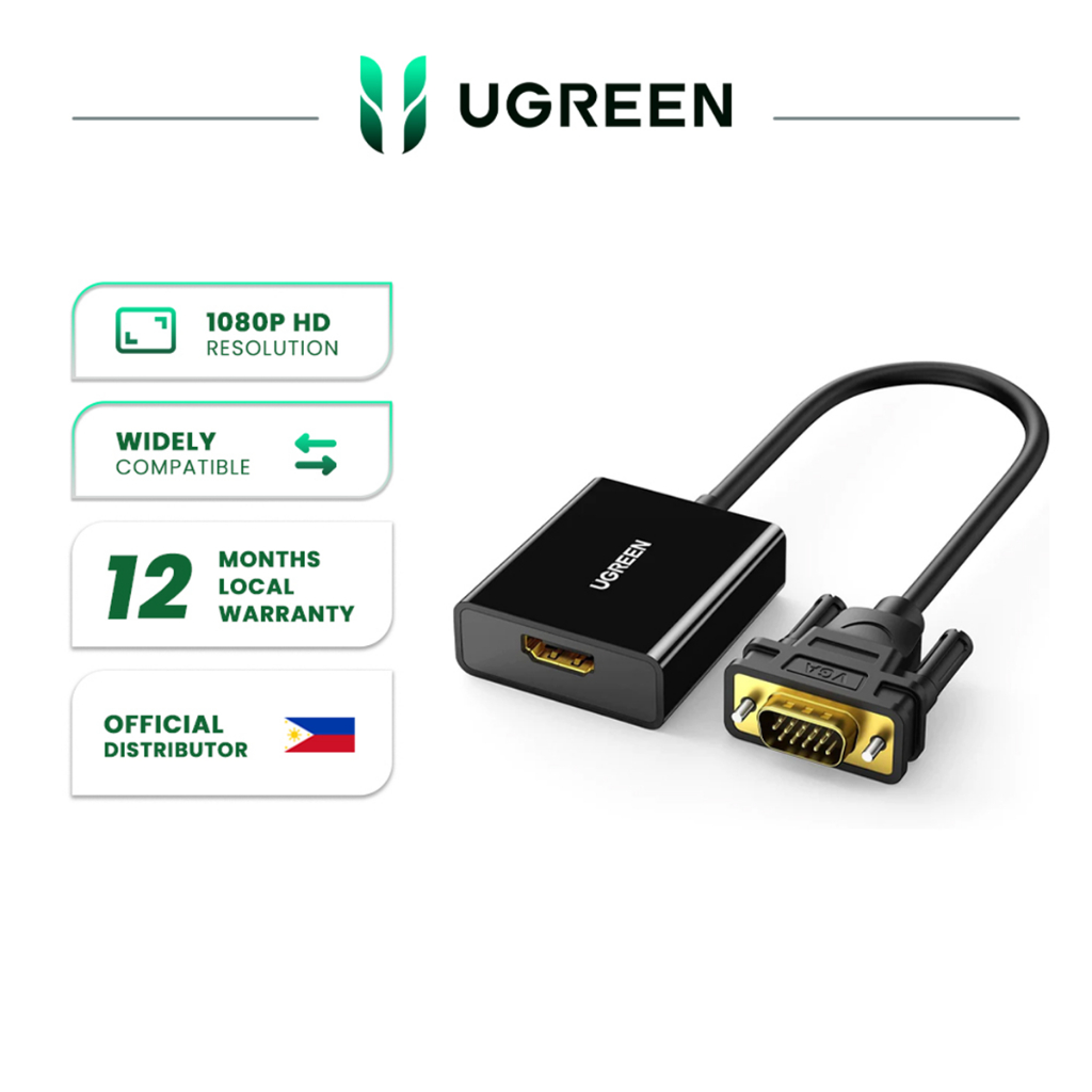 UGREEN VGA Male To HDMI Female Converter - PH | Shopee Philippines