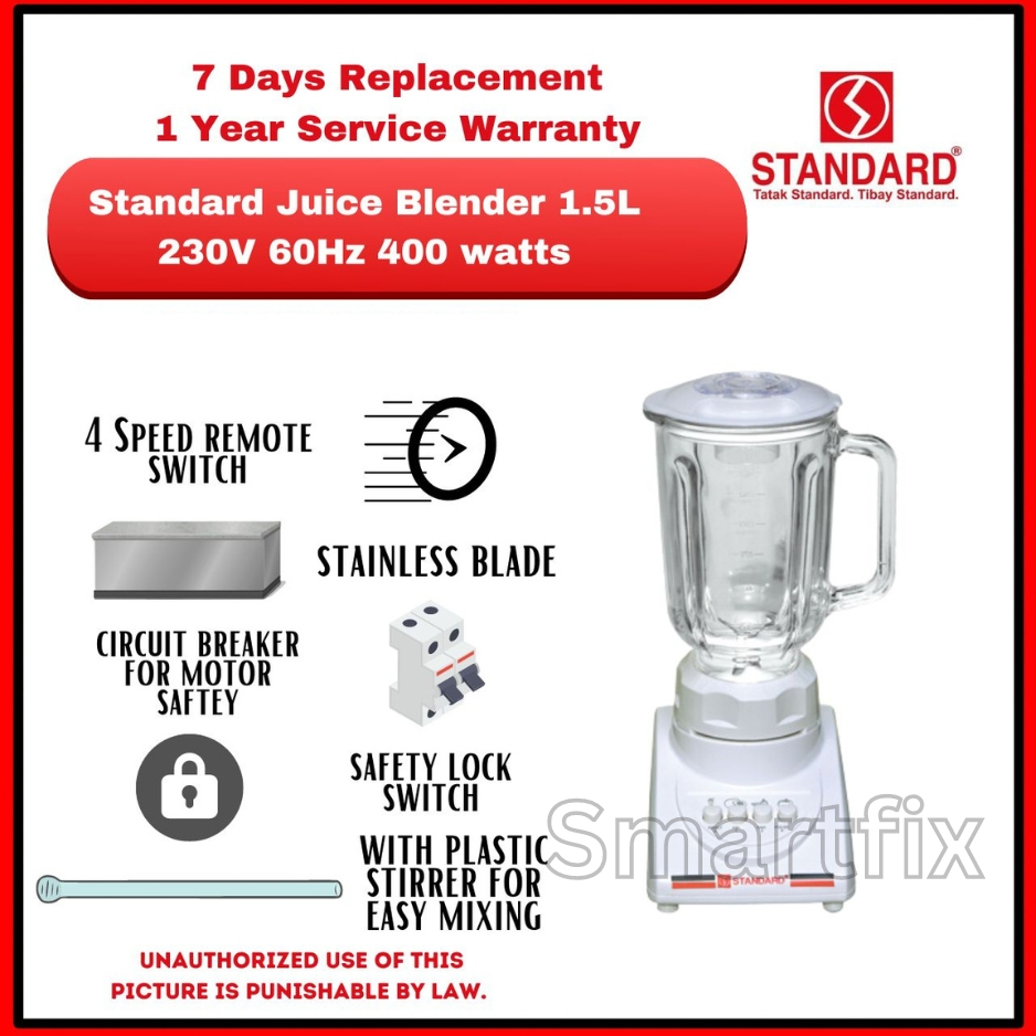 Original Standard Juice Blender SJB 1.5LA With 1 Year Warranty | Shopee ...