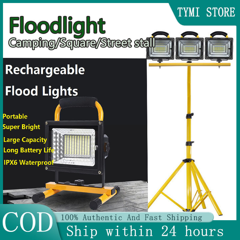 Rechargeable Flood Lights Emergency Stand Lamp Portable Projection Lamp 400W Bright Lamps ...