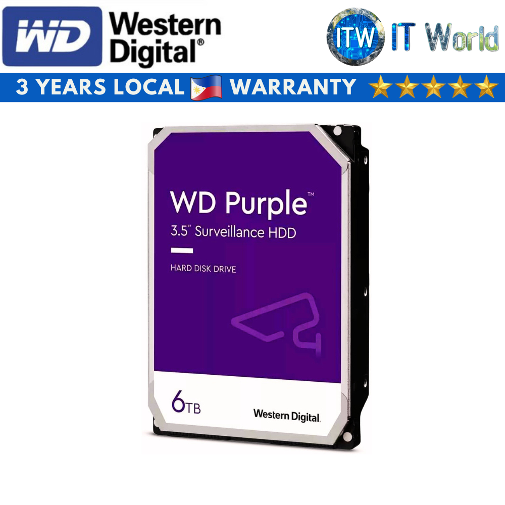 Itw | Western Digital Purple 6TB 256MB Cache 3.5-inch SATA 6Gb/s Internal HDD (WD64PURZ ...