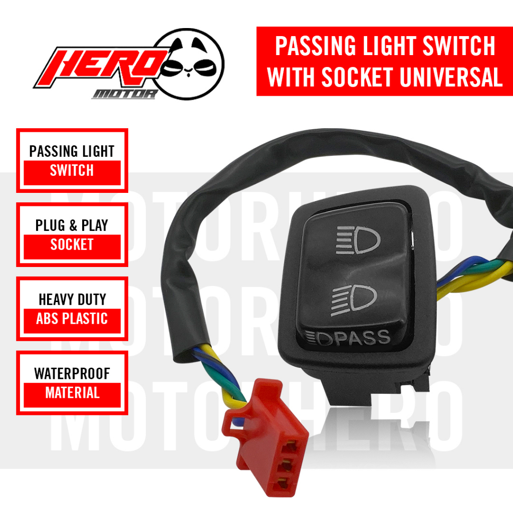 Passing Light Switch with Socket For Yamaha On & Off Plug & Play Made ...