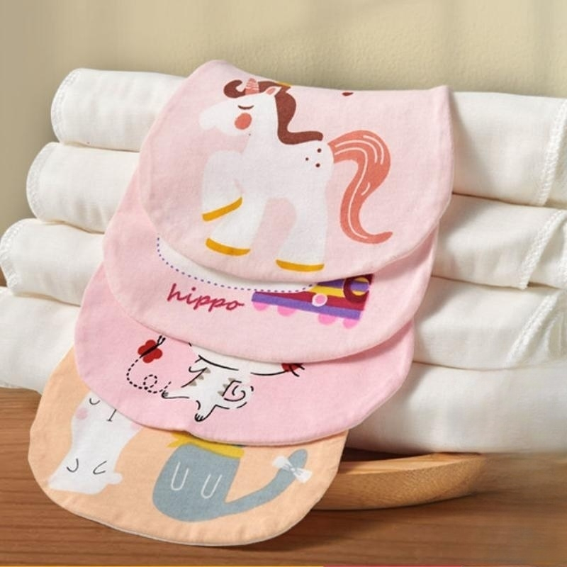 KIT 5 Baby Sweat Absorbent Towel Back Perspiration Cartoon Soft Cotton ...
