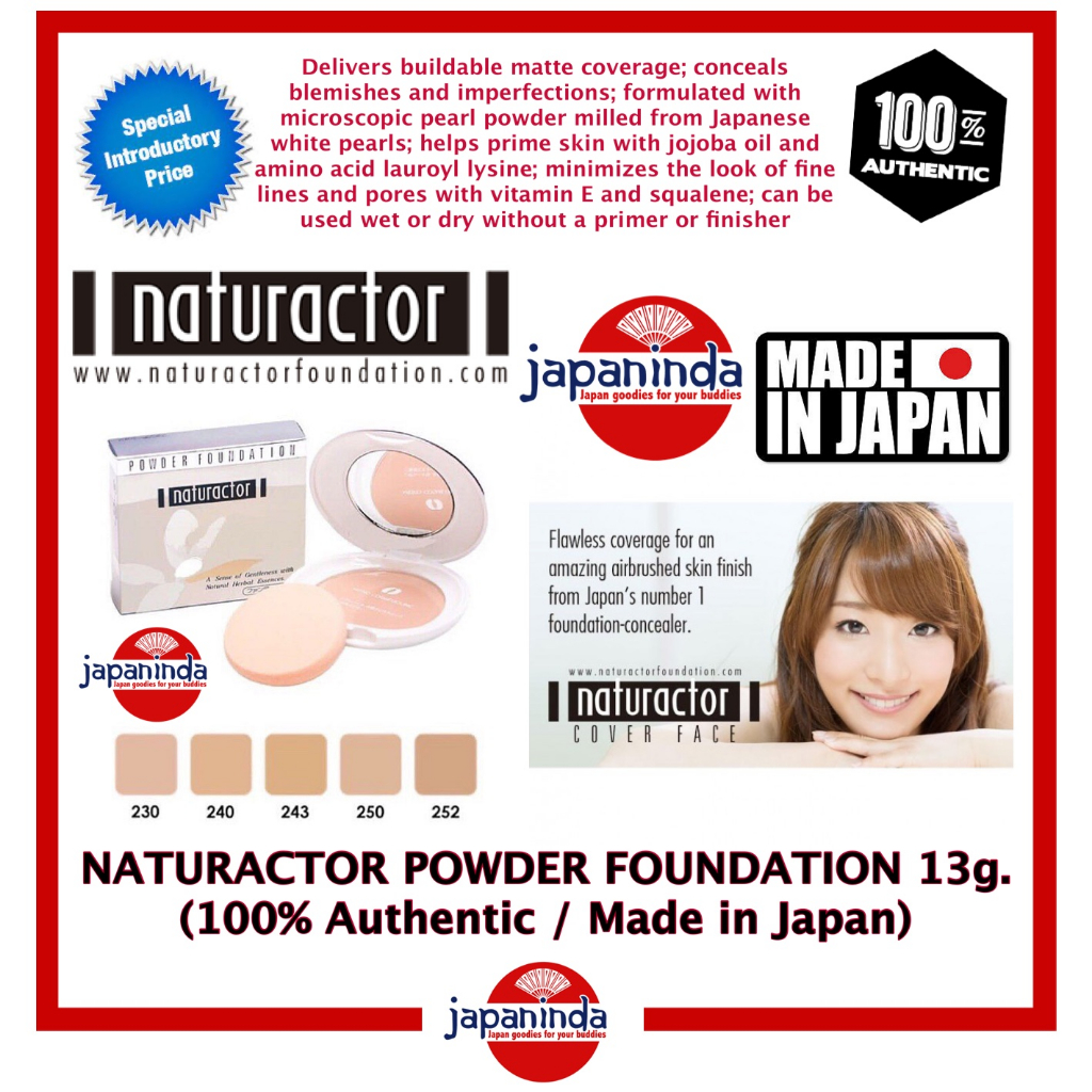 NATURACTOR POWDER FOUNDATION (13g.) 100% Authentic / Made in Japan ...