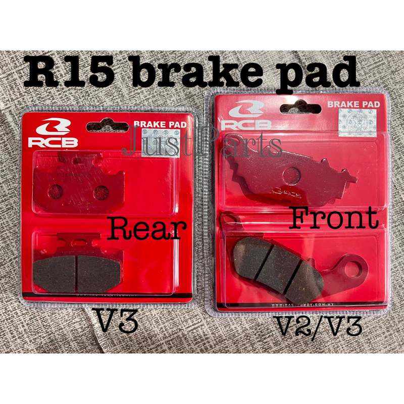 RCB FRONT / REAR BRAKE PAD R15 v2/v3 RED | Shopee Philippines