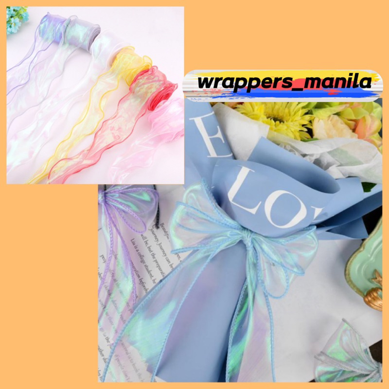 Shinny Mermaid Fishtail Wave Style Gift and Bouquet Wrapping Ribbon ...