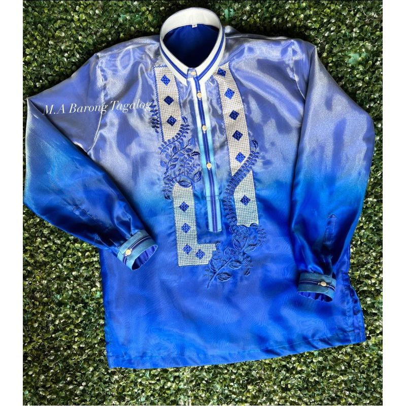 Barong Tagalog stitches oldrose (oldrose,royal blue,yellow gold ...