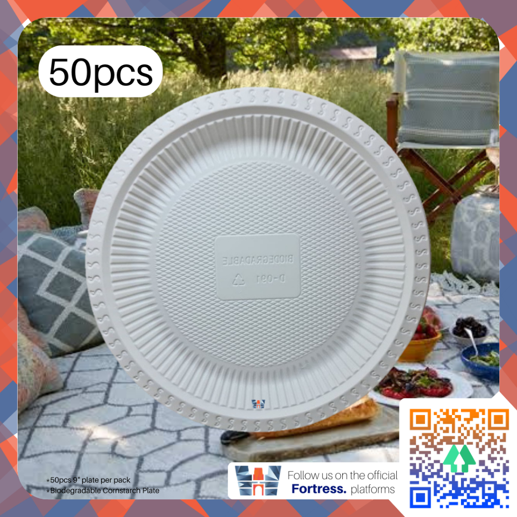Disposable Biodegradable Cornstarch Plate ( 9 " inches / 7 " inches ...