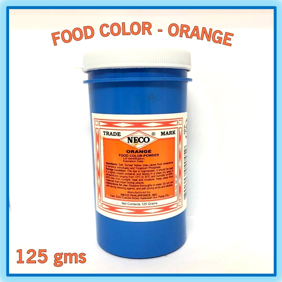 NECO Food Coloring Powder (Orange Color) - 125 g | Shopee Philippines