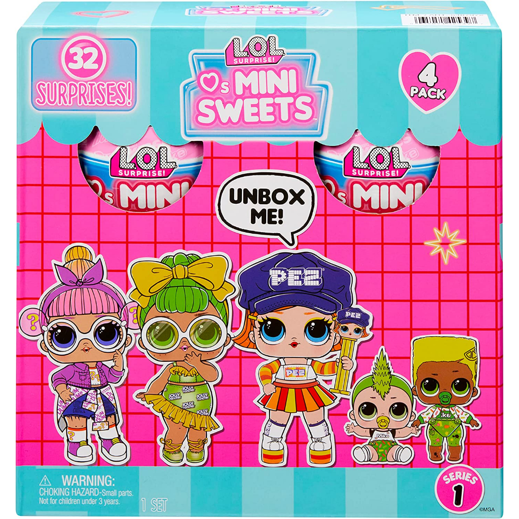 LOL Surprise Loves Mini Sweets Dolls 4-Pack #3 Jolly Rancher, Pez, Mike ...