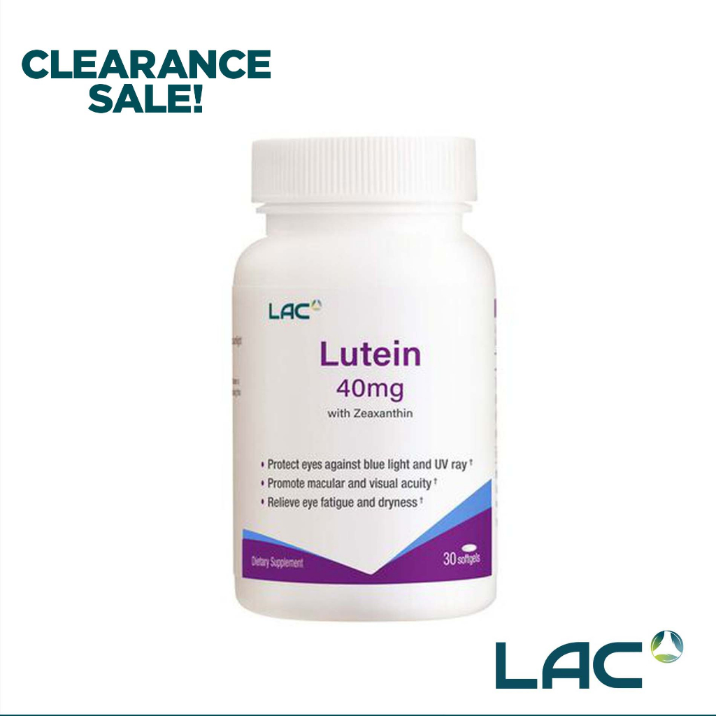 LAC Lutein with Zeaxanthin 40mg 30 Softgels (Consume within May 2024 ...