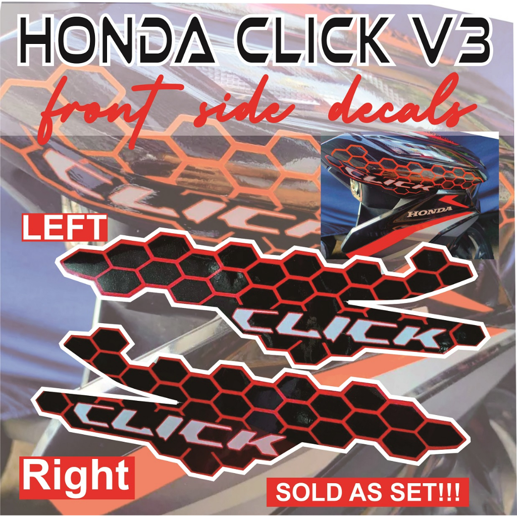 FRONTSIDE DECALS STICKER FOR HONDA CLICK VERSION 3 | Shopee Philippines