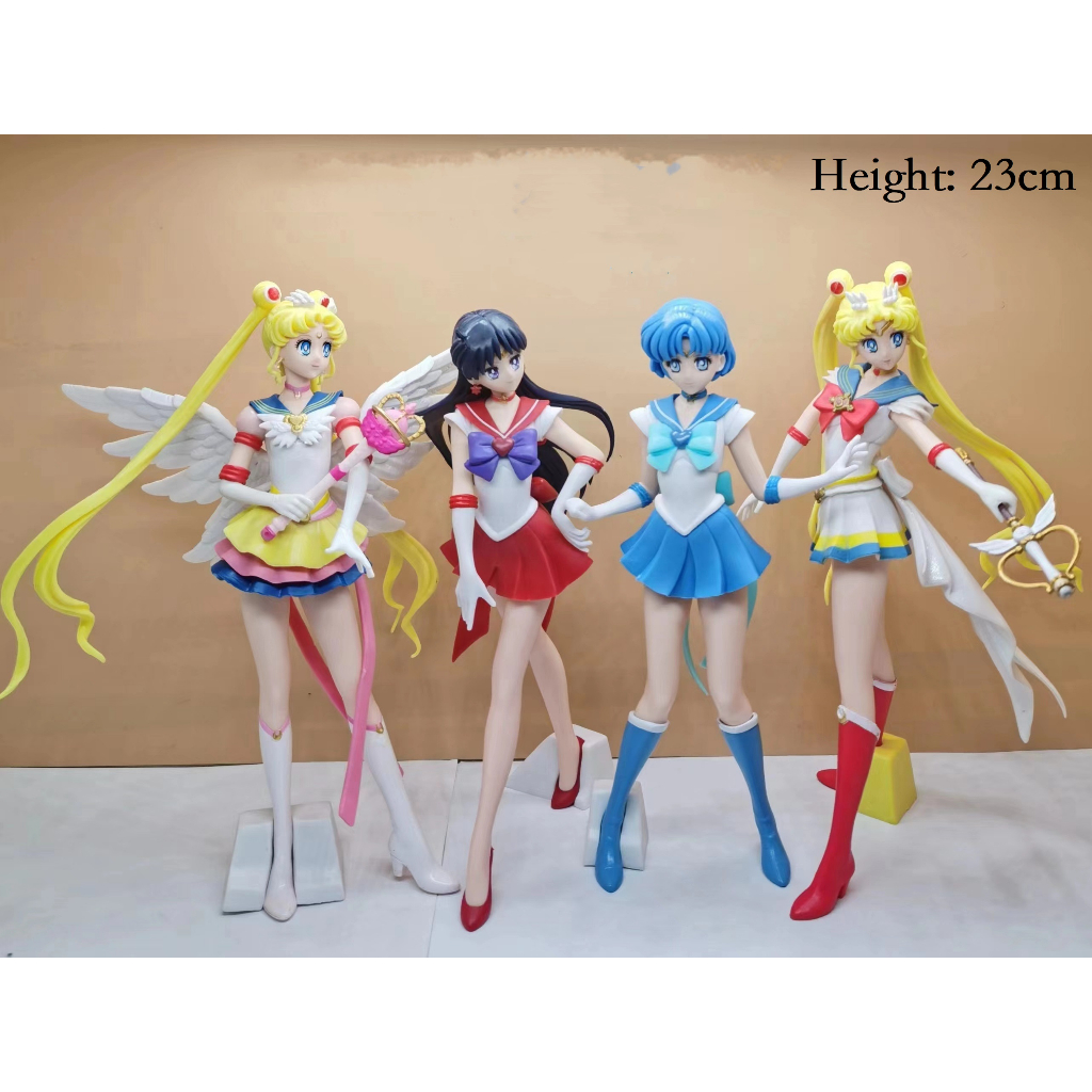 Sailor Moon Figure 23cm Usagi Tsukino Mercury Mar Set Of 4 Glitter