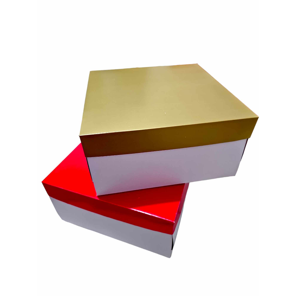 12x12x5 Cake Box/White/Gold/Red Top No Window/High Quality | Shopee ...