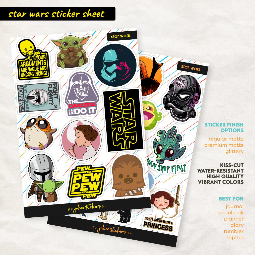 **STICKER SHEET** Star Wars Planner / Journal / Scrapbook / Diary ...
