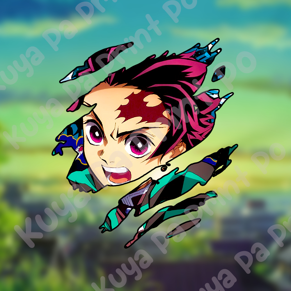 Scratch Sticker - Demon Slayer Anime Vinyl Sticker Waterproof | Shopee ...