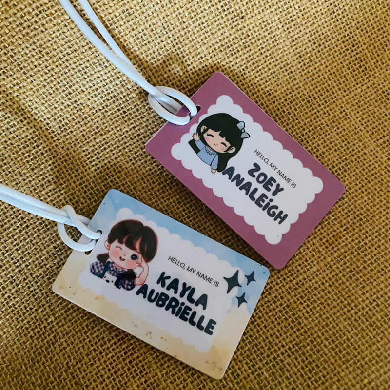 Personalized PVC Bag Tag For Boys and Girls Back to Back | Shopee ...