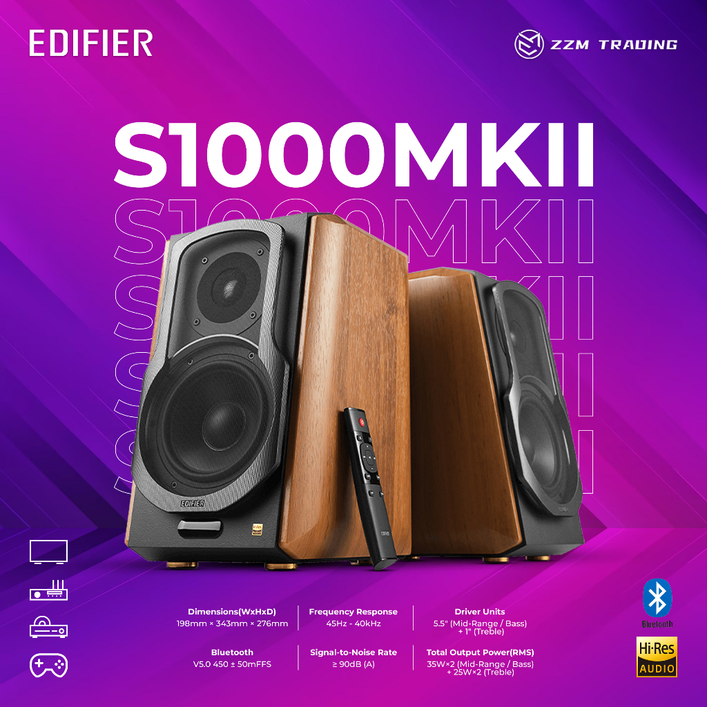 S1000MKII Bookshelf Speaker for Daily Usage HIFI bluetooth speaker 45Hz-40kHz ZZM Trading ...