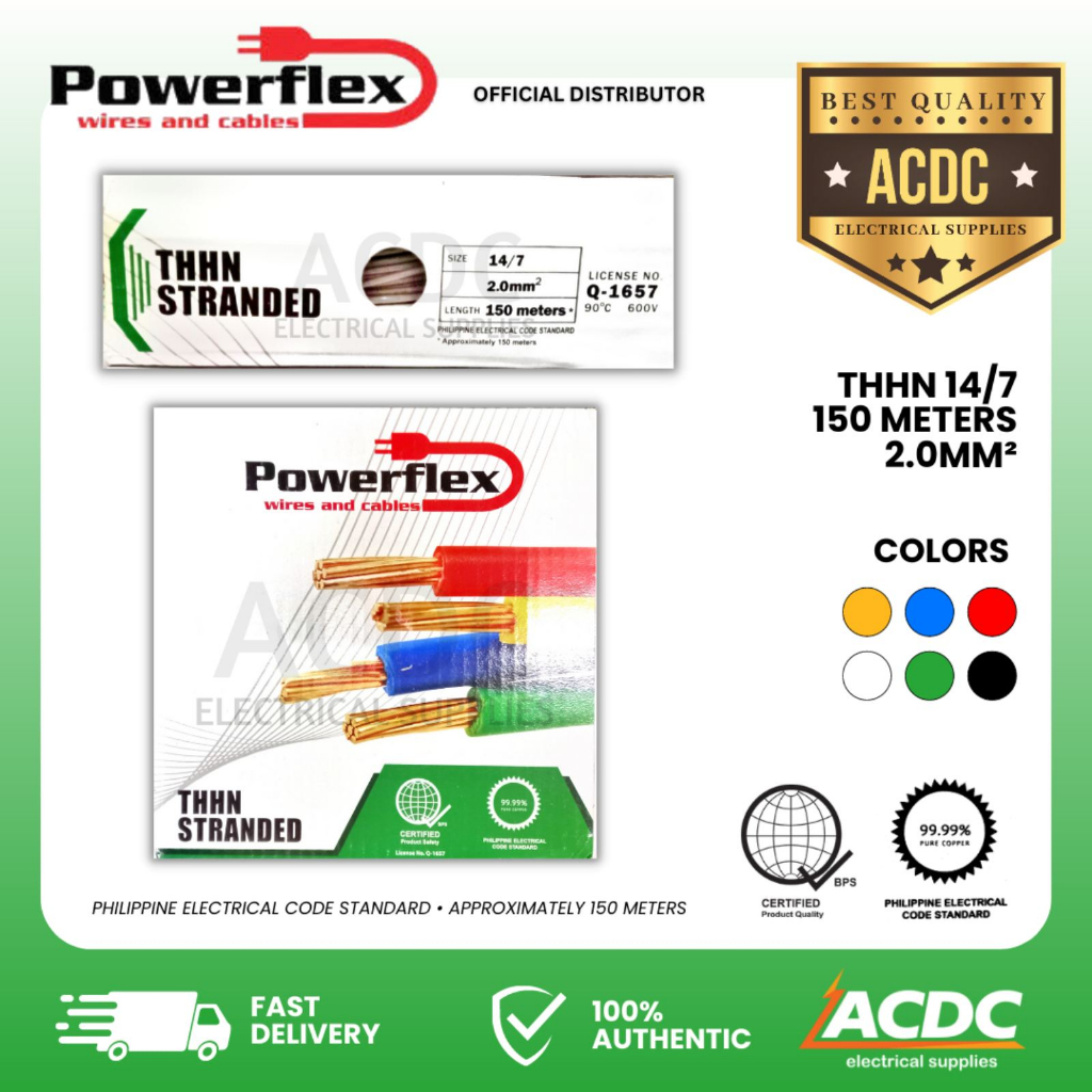 ORIGINAL #14 POWERFLEX THHN 150 Meters 2.0mm2 Stranded Cable Wire #14 ...