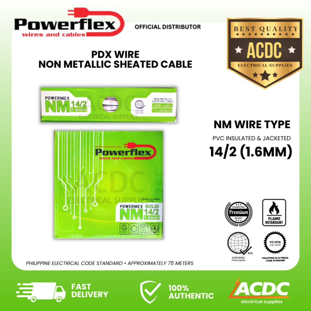14/2 (1.6mm) 75 Meters Powerflex PDX Wire Non-Metallic Sheathed Cable ...