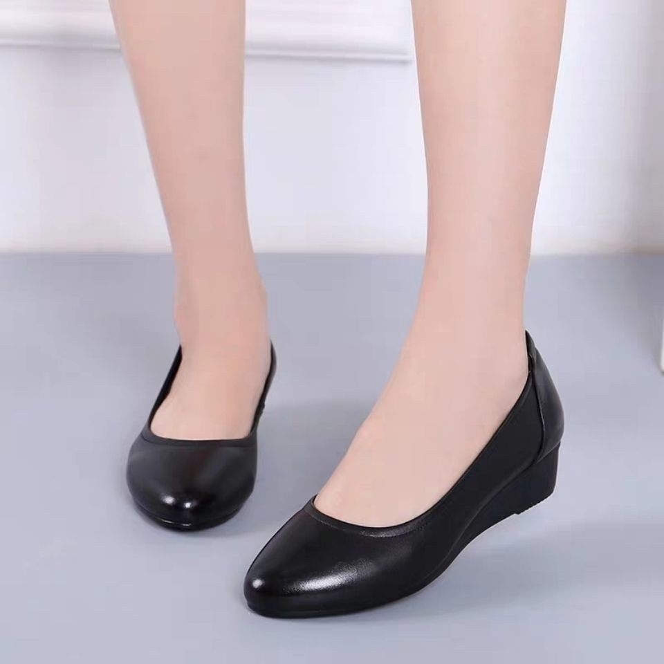 Black Wedge shoes school shoes for women | Shopee Philippines