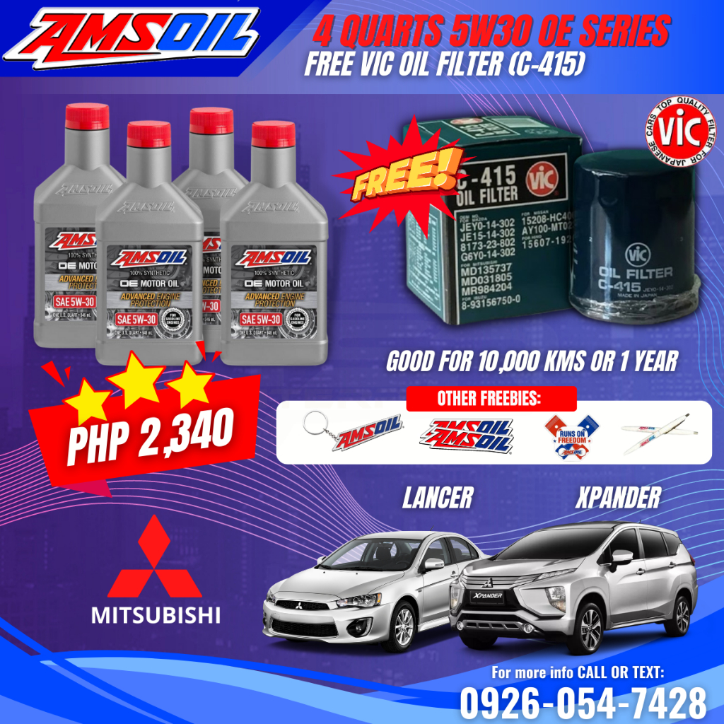 AMSOIL 0w20/5w30/5w40 OE SERIES FOR LANCER/ EXPANDER (4QUARTS FREE VIC ...