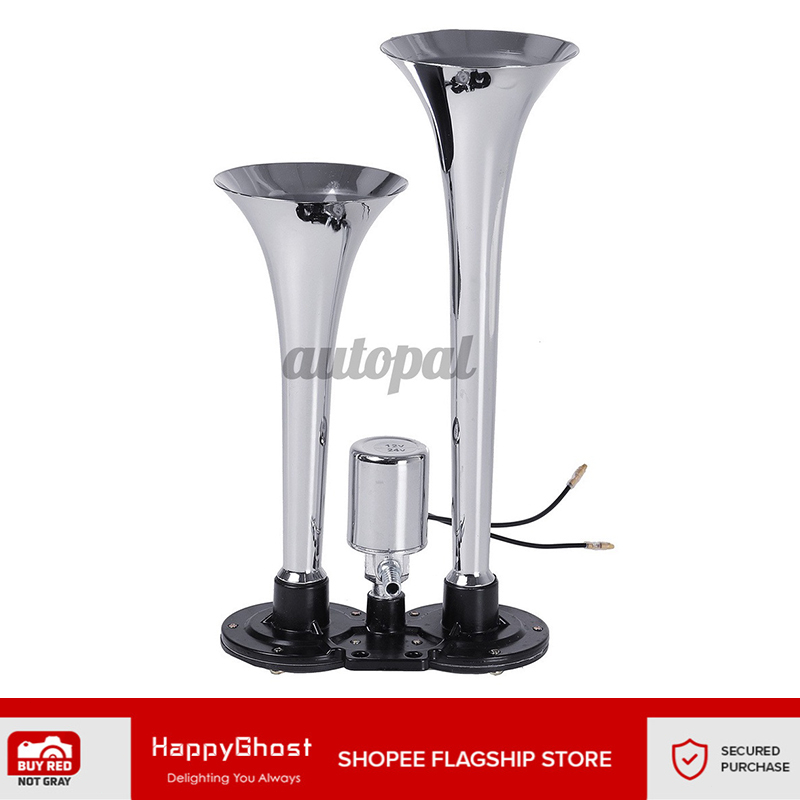 300DB Car Horn Super Loud 12V/24V Dual Trumpet Air Horn Compressor For ...