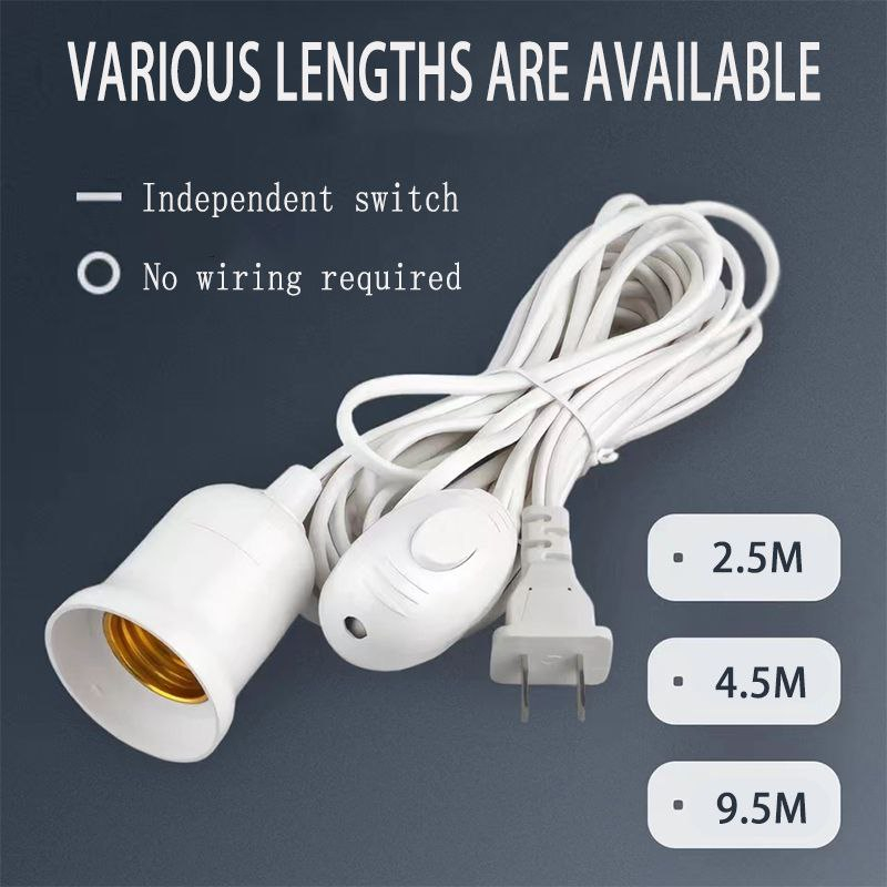 socket bulb extension with outlet 5 meter 10 meter long wire cord ...