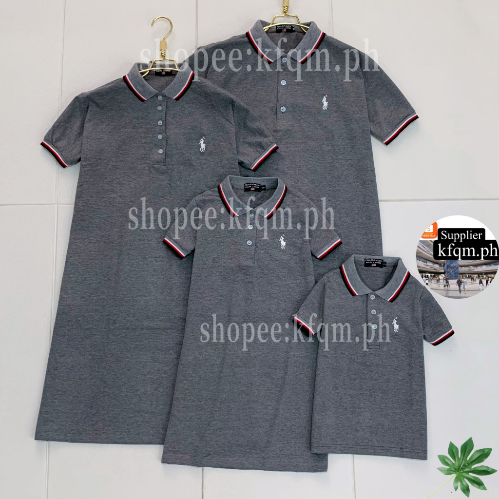 fashion gray family polo shirt dress plain cotton LKD LKG CLKD CLKG ...