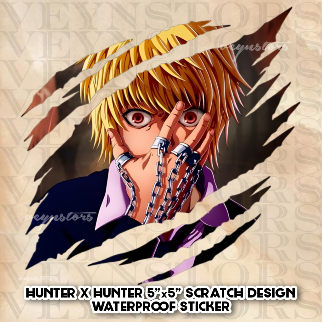 HUNTER X HUNTER KURAPIKA SCRATCH DESIGN WATERPROOF STICKER | Shopee ...