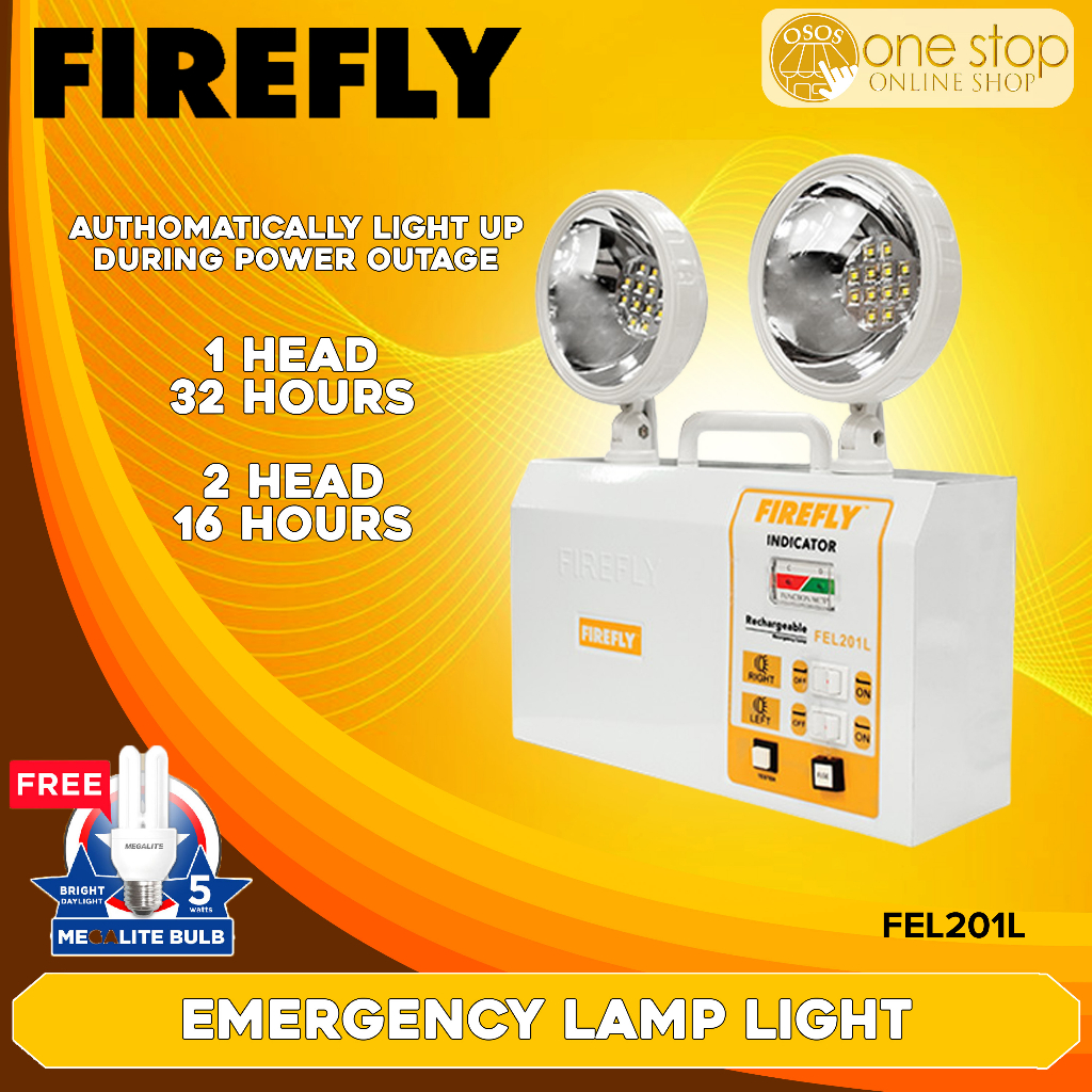 FIREFLY New Quick Response Twinhead Rechargeable Emergency Lamp Light ...
