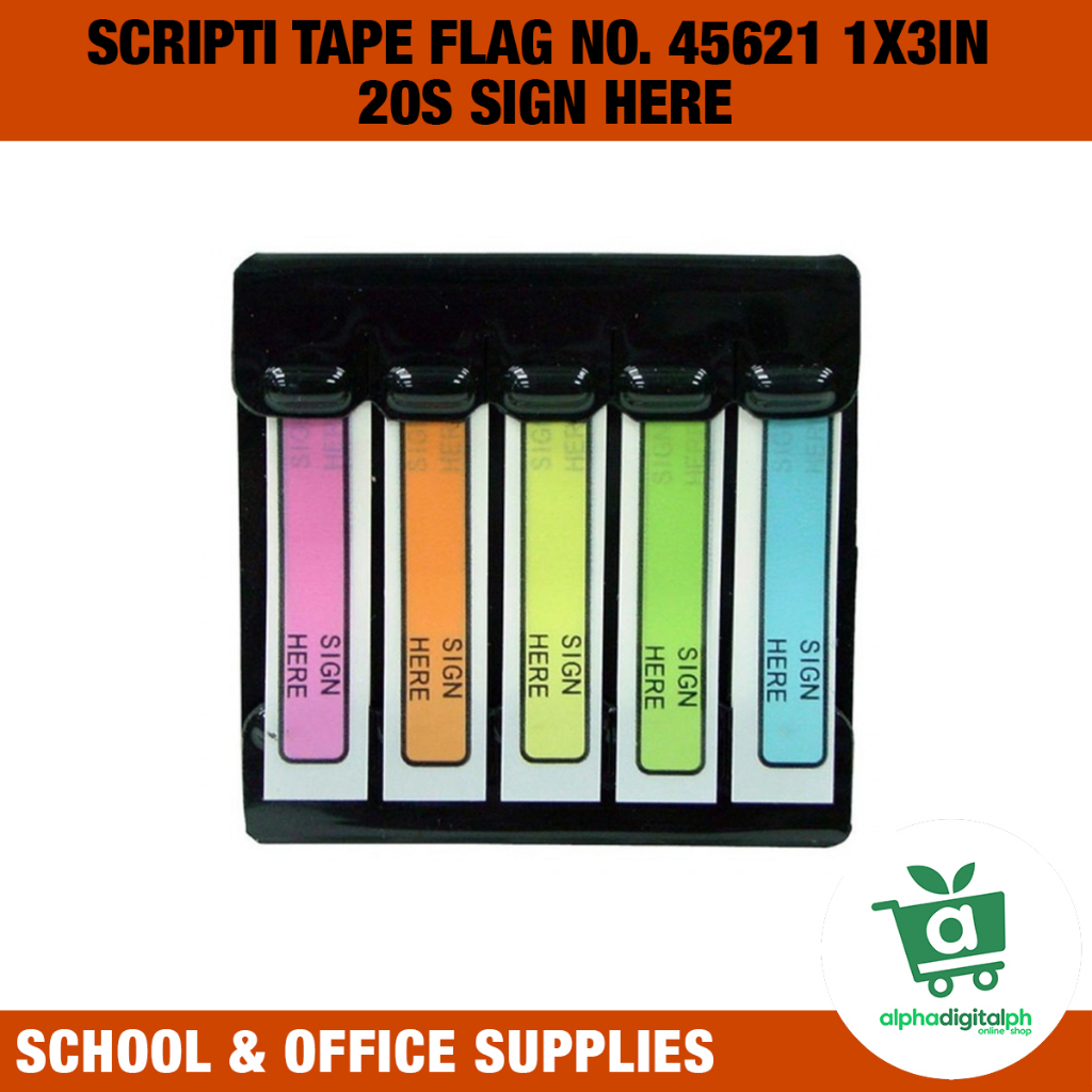 SCRIPTI TAPE FLAG NO. 45621 1X3IN 20S SIGN HERE | Shopee Philippines