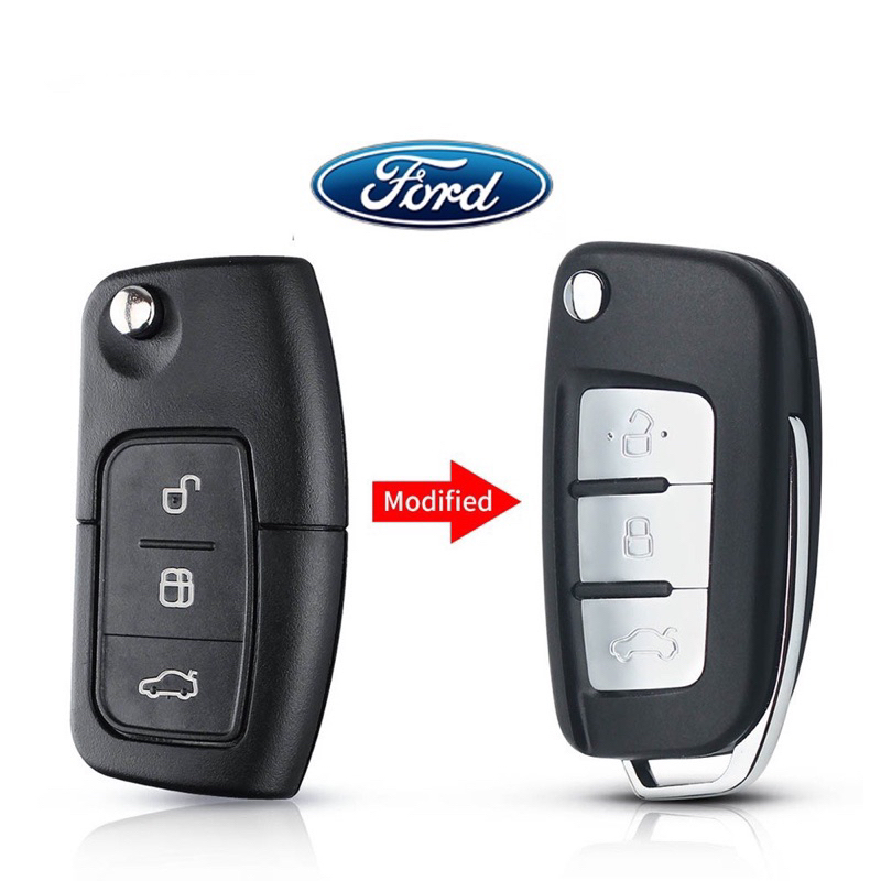 3 Button Modify Flip Folding Remote Fob Cover Uncut Car Blank Key Shell ...