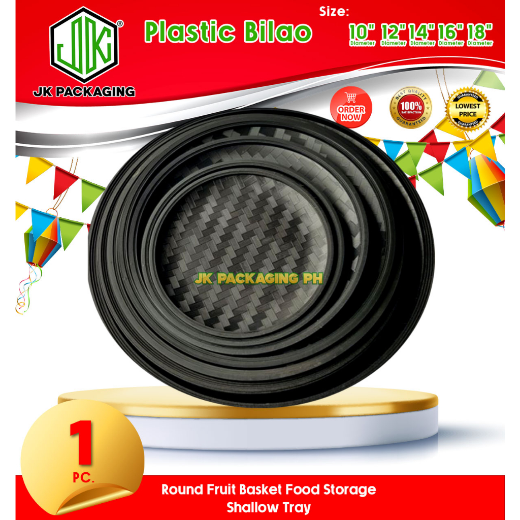 1 PC.】SIZE #10, #12, #14, #16, #18 Plastic Bilao Blac Food-grade ...