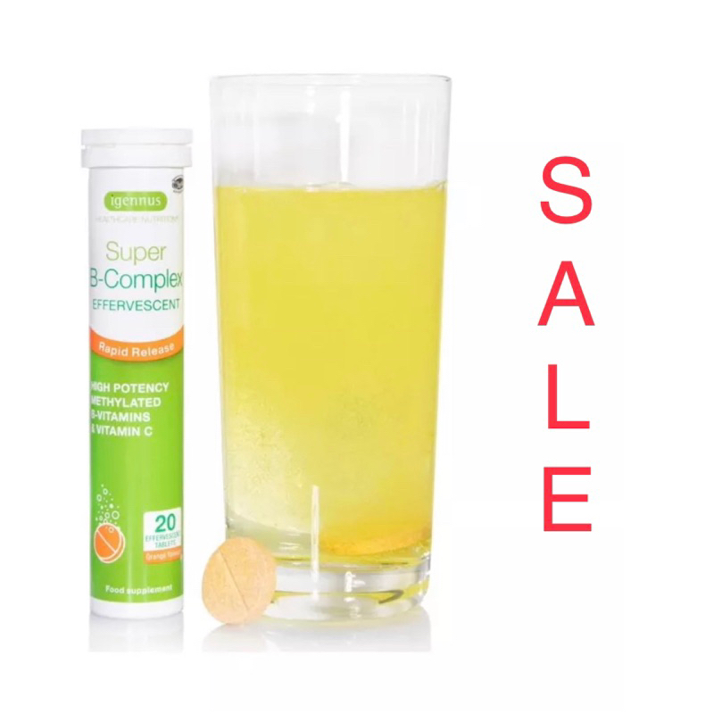 Igennus Super B-Complex Effervescent Drink, Methylated, Sugar-Free ...